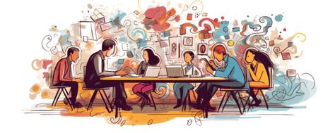 Illustration Of A Collaborative Brainstorming Session With Creative Ideas And Innovative