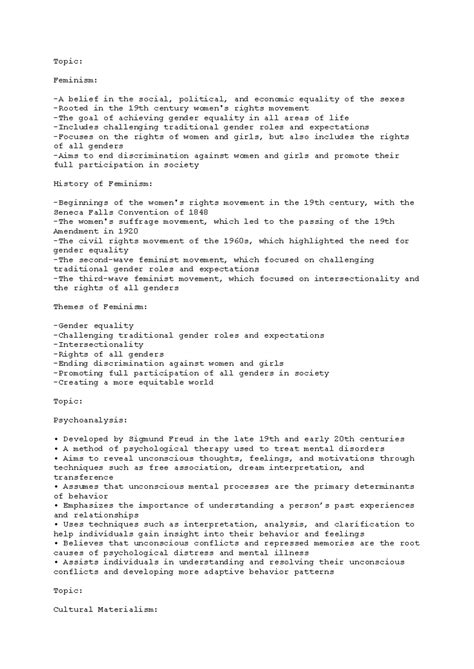 Anthro Lect 2 Lecture Notes 2022 Topic Feminism A Belief In The