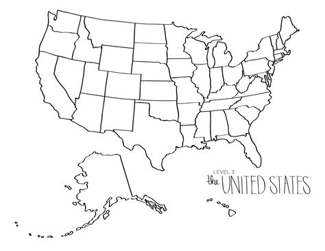 Printable Map Of The Usa In Black And White Blank Map Of Usa