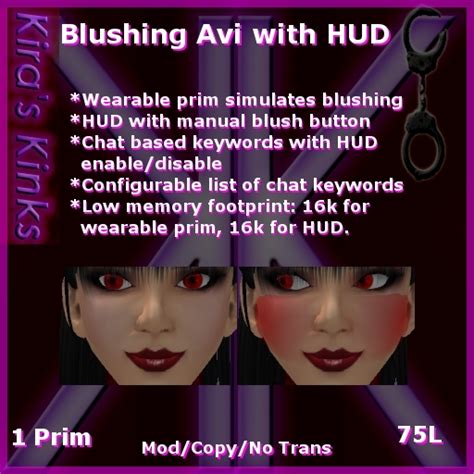 Second Life Marketplace Blush Blushing Avi With Hud