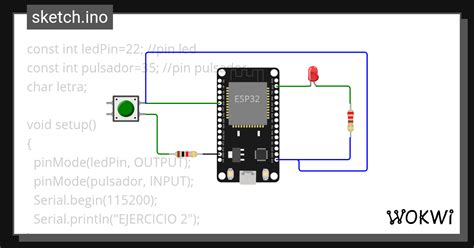 Led Con Pulsador Wokwi Esp32 Stm32 Arduino Simulator