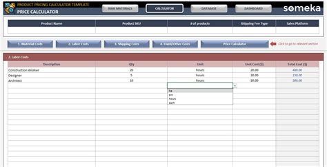 Product Pricing Excel Template Product Pricing Strategy Profit Tracker Cost Calculator