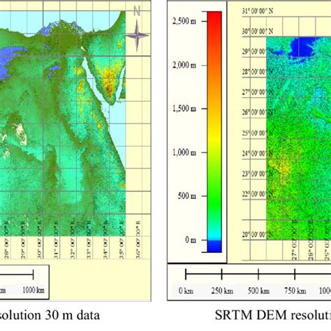 Srtm 1 Arc Second Compared To Srtm 3 Arc Second Download Scientific