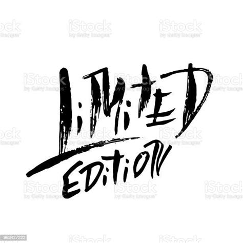 제한 된 에디션입니다 잉크 필기 글자 현대 건조 브러시 서 예입니다 타이 포 그래피 포스터 디자인입니다 벡터 일러스트입니다 개성 개념에 대한 스톡 벡터 아트 및 기타 이미지