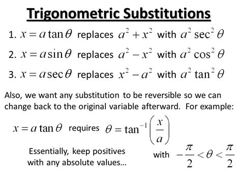 Trigonometric Substitutions Ppt Video Online Download