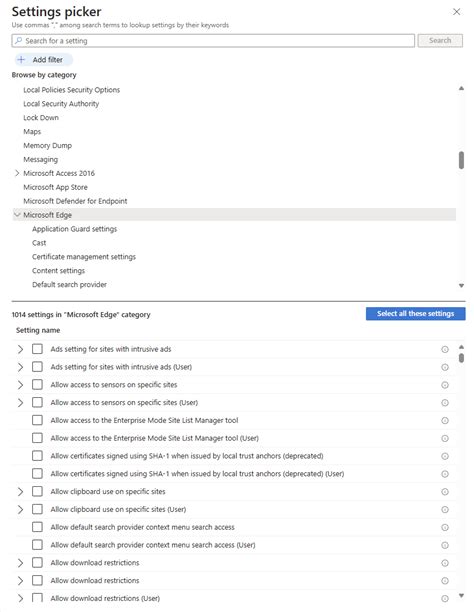 configure microsoft edge policy settings for windows using microsoft