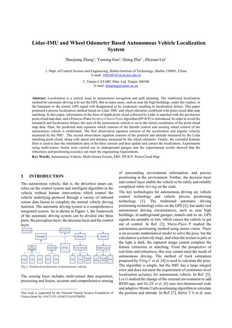 PDF Lidar IMU And Wheel Odometer Based Autonomous Vehicle Localization System