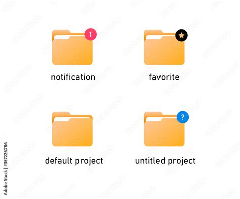 Vector Folder Icons In Different Statuses Vector Flat Folder Icons With Light Gradinet Fill