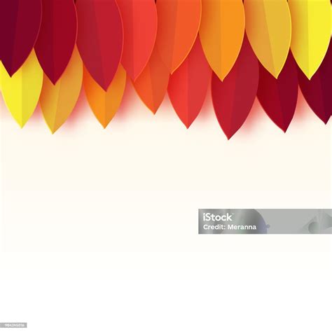 종이을 단풍 화려한 배경 트렌디한 종이 접기 종이 컷 스타일 벡터 일러스트 레이 션 0명에 대한 스톡 벡터 아트 및 기타 이미지