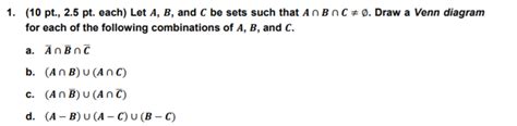 Solved Pt Pt Each Let A B And C Be Sets Chegg