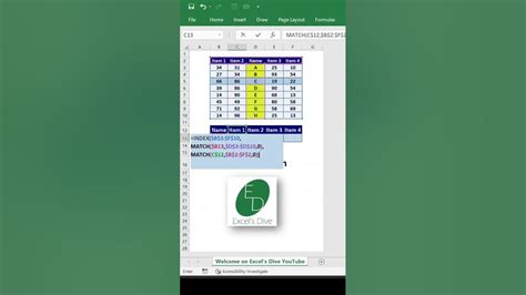 Index Match Function Excelsdive Exceldive Youtube