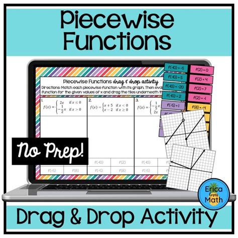 graphing and evaluating piecewise functions digital drag and drop activity