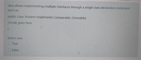 Solved Java Allows Implementing Multiple Interfaces Through