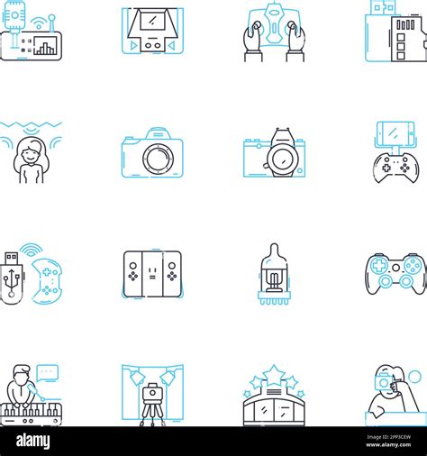 Music Production Linear Icons Set Beatmaking Mixing Mastering Sampling Synthesizing