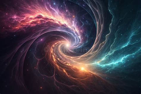 Cosmic Spiral Nebula Swirling Galaxy Formation Stock Illustration Illustration Of Universe
