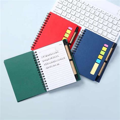 Customizable Logo Sprial Notebook Multi Functional Sticky Notes Tabs With Pen Notepad Promotion