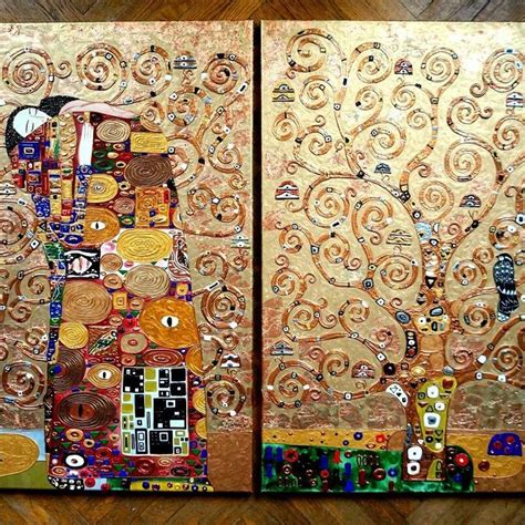 Слева Картина Упоение Древо жизни Густав Климт Стоимость 25 000 руб Работа на заказ