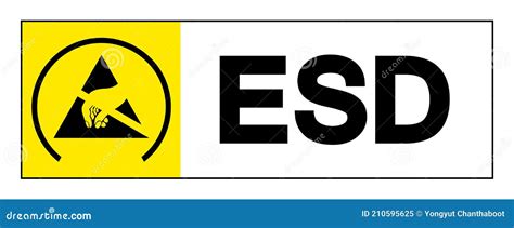 Esd Protective Area Symbol Sign Vector Illustration Isolated On White Background Label Eps10