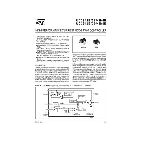 UC2844B ST PWM Controller Datasheet