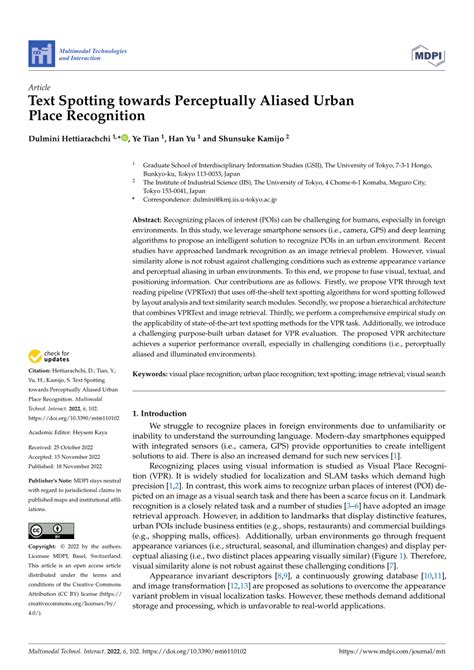 pdf text spotting towards perceptually aliased urban place recognition