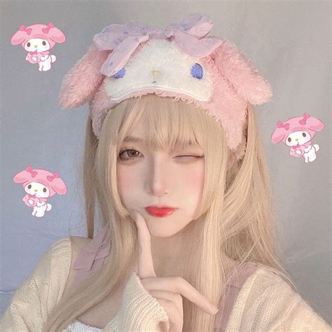 My Melody Pink Hair Band Asian Cute Kawaii Pink Hair