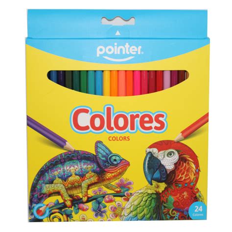 Lapiz Pointer Caja 24 Colores Largo Hexagonal Jiménez Y Tanzi