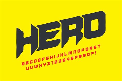 레이싱 디스플레이 글꼴 디자인 동적 알파벳 문자 및 숫자 프리미엄 벡터