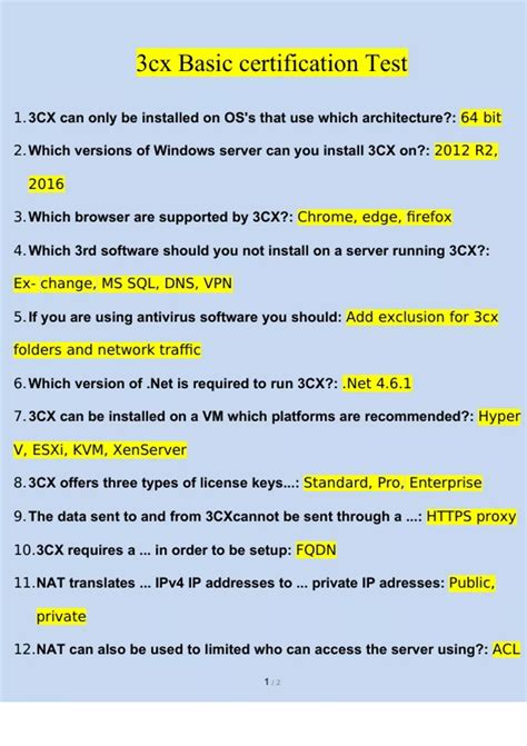 3cx basic certification test questions and answers 2024 2025