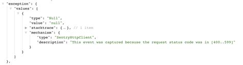 Null Type And Value Exception For The SentryHttpClient Errors Issue Getsentry