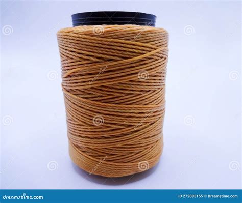 Toss Rope On White Background Isolated Isolated Embroidery Thread Yarn Wool Knitting Stock