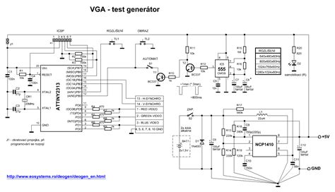 VGA test generátor Zdroj v a