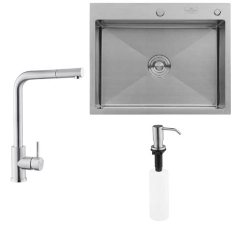 Набір 3в1 мийка Kroner Krp Gebürstet 6350hm дозатор Kroner Krp