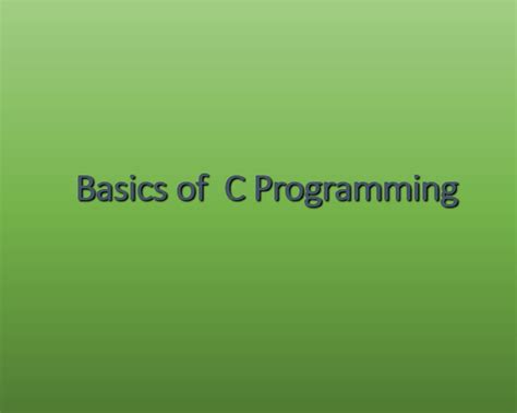 Basics Of C Programming Language Softarchive