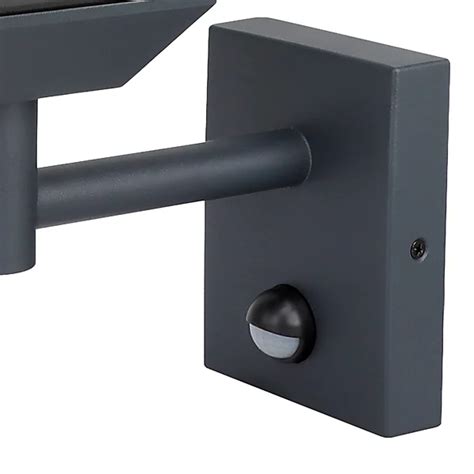 Goodhome Docker Fixed Matt Dark Grey Pir With Motion Sensor Outdoor