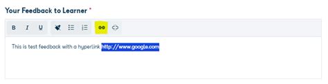 Faq How Can I Create A Hyperlink In My Feedback Comments Aptem Help