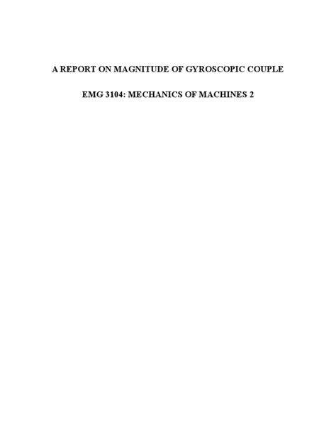 Gyroscope Report Pdf Angular Momentum Torque