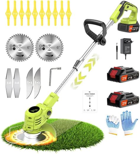 Débroussailleuse Sans Fil 21v Avec 2 Batteries 2ah Moteur 6000 Trmin