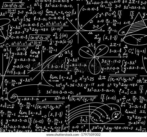 Math Educational Vector Seamless Pattern Formulas Stock Vector Royalty Free