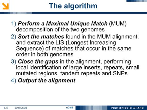 Fast Algorithms For Large Scale Genome Alignment And Comparison Ppt
