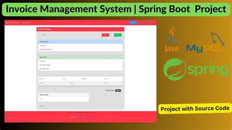 Sales And Invoice Management System Spring Boot Project With Source Code Invoice Management
