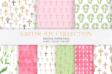 Watercolor Easter Crosses Digital Papers Grafik Von Larysa Zabrotskaya · Creative Fabrica