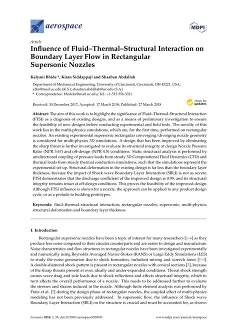 Pdf Influence Of Fluidthermalstructural Interaction On Boundary Layer Flow In Rectangular