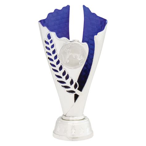 Custom Trophy Spirit Cup Blue Silver Trophies And Awards Trophies