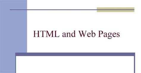 An Introduction To HTML A Presentation FFY Center For Learning CSE