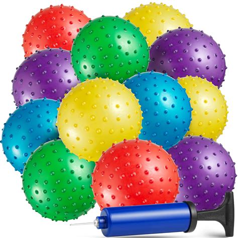Bedwina Mini Knobby Balls Pack Of 12 Bulk 5 Inch Sensory Balls And Spiky