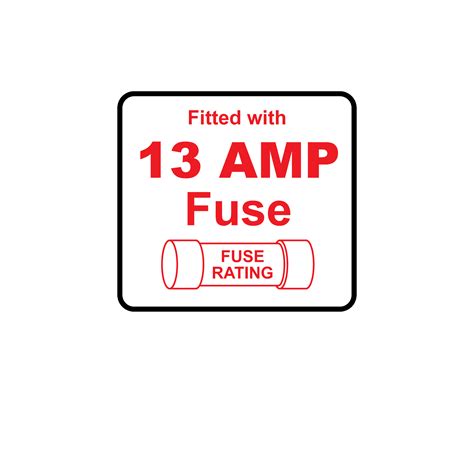 Buy Fitted With 13 Amp Fuse Labels Fuse Rating Stickers
