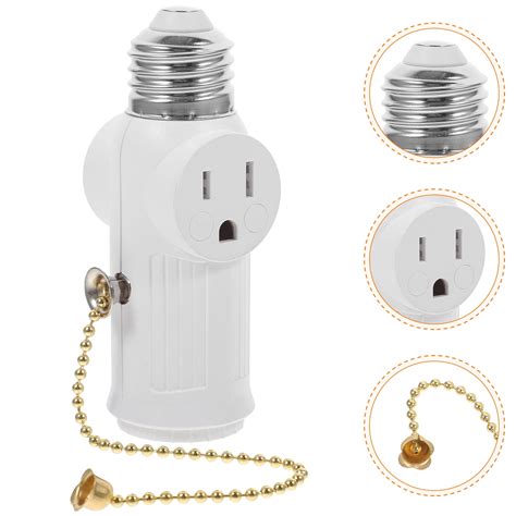 Lexsomeo Pull Chain Light Socket E26 Light Socket To Plug Adapter Light Fixture Light Bulb