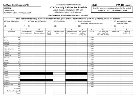 Form Ifta 100 Download Printable Pdf Or Fill Online Ifta Quarterly Fuel