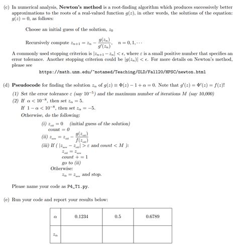 Task I Pts Implement Newton S Method To Find Chegg