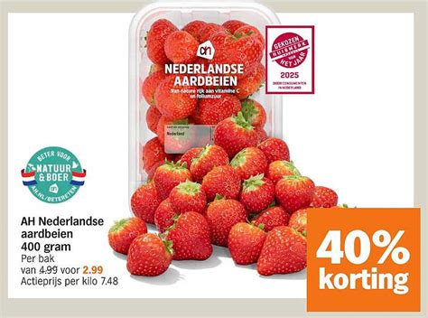 Ah Nederlandse Aardbeien 400 Gram Aanbieding Bij Albert Heijn Folderfeestnl